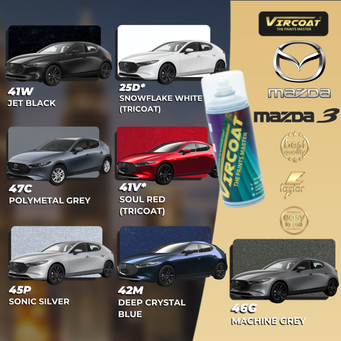 mazda black colour code