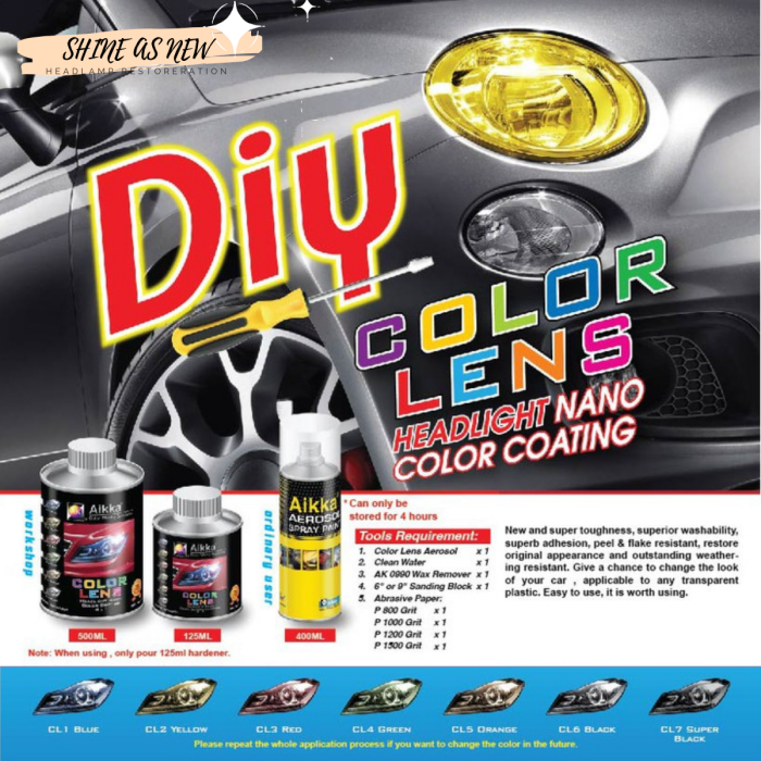aikka headlight lens, headlamp coating, headlamp laquer