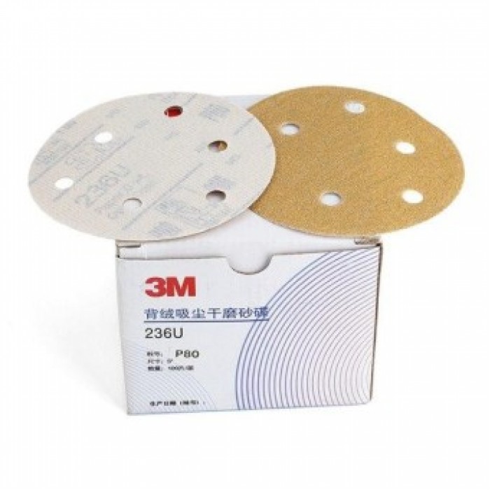 P80/120/240 5 Inch 6 Holes Wet Dry Disc Sand Abrasive Paper 10 pcs