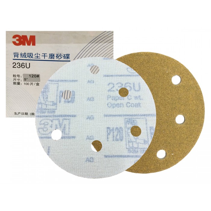 P80/120/240 5 Inch 6 Holes Wet Dry Disc Sand Abrasive Paper 10 pcs