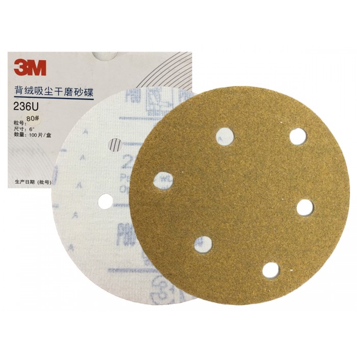 P80/120/240/320 6 Inch 6 Holes Wet Dry Disc Sand Abrasive Paper 10pcs