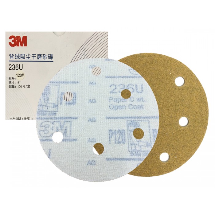 P80/120/240/320 6 Inch 6 Holes Wet Dry Disc Sand Abrasive Paper 10pcs