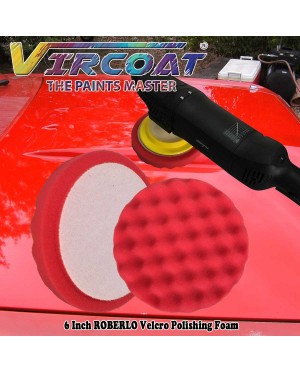 ROBERLO 6 Inch Red Waffle Soft Polishing Foam Polish Pad/ Polishing Pad