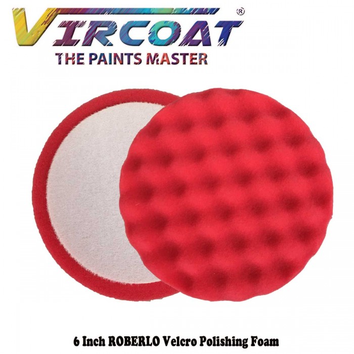 ROBERLO 6 Inch Red Waffle Soft Polishing Foam Polish Pad/ Polishing Pad