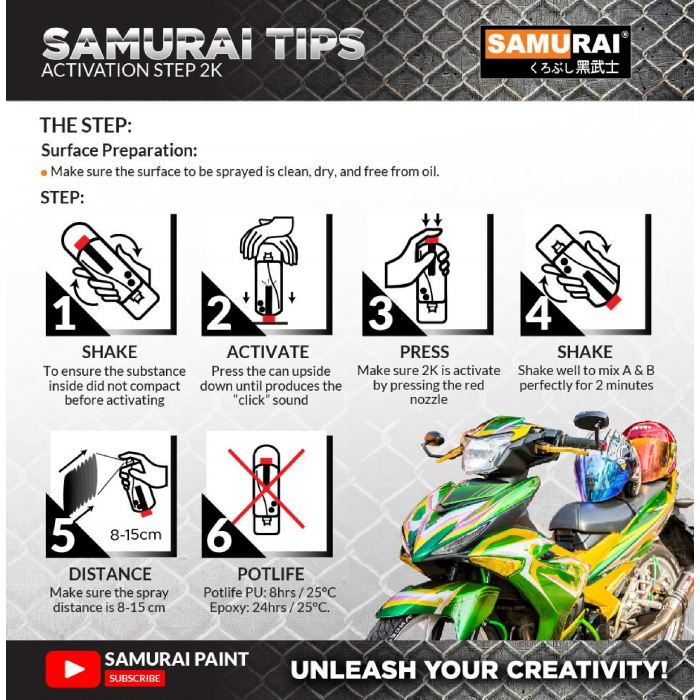 samurai, 2k clear, Samurai 2K01A Top Coat Clear, aerosol spray, aerosol ...