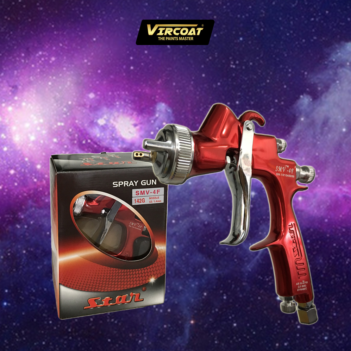 M-STAR SMV-4F 142G Spray Gun 1.4mm/ Top-Fed Gravity Spray Gun