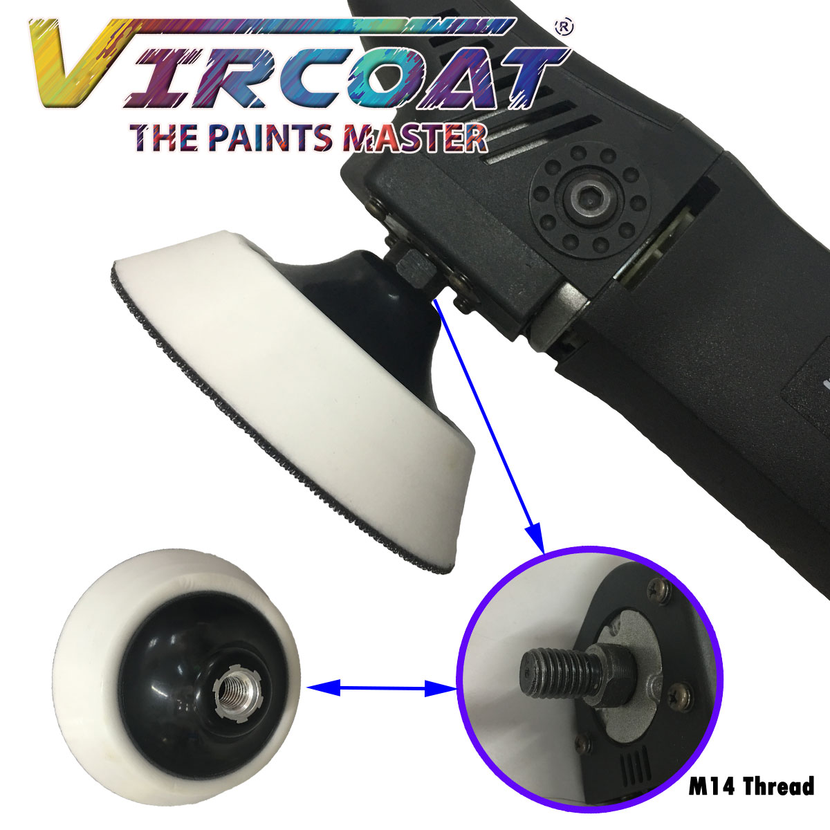 5 INCH Professional Polisher Buffer Flex Velcro Backing Plate