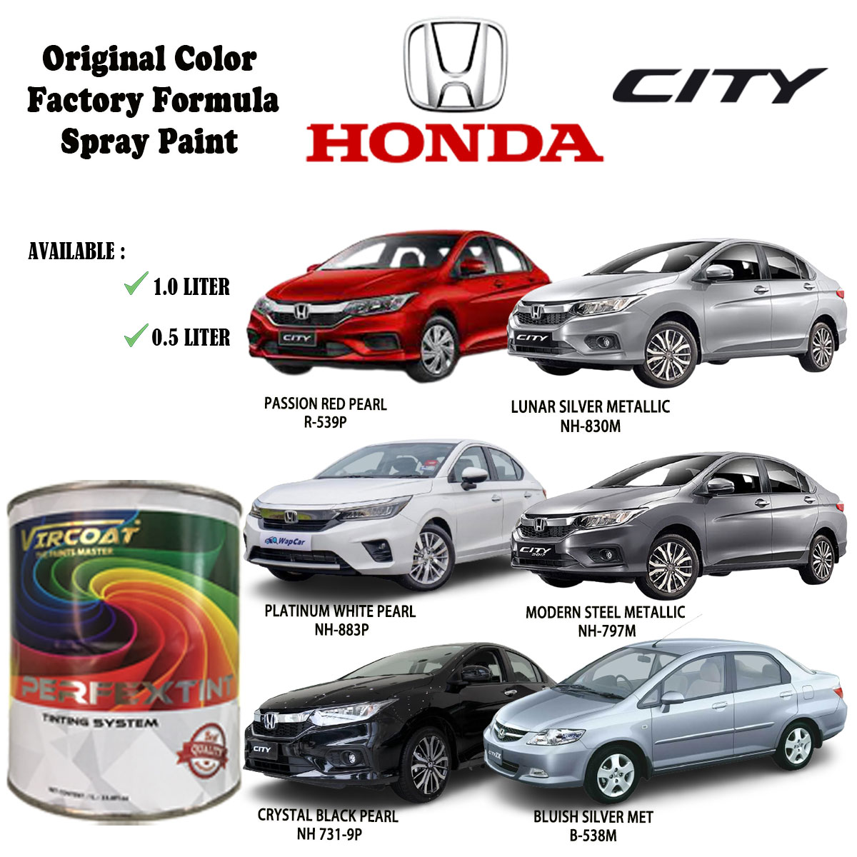 Honda Car Paint Color Chart