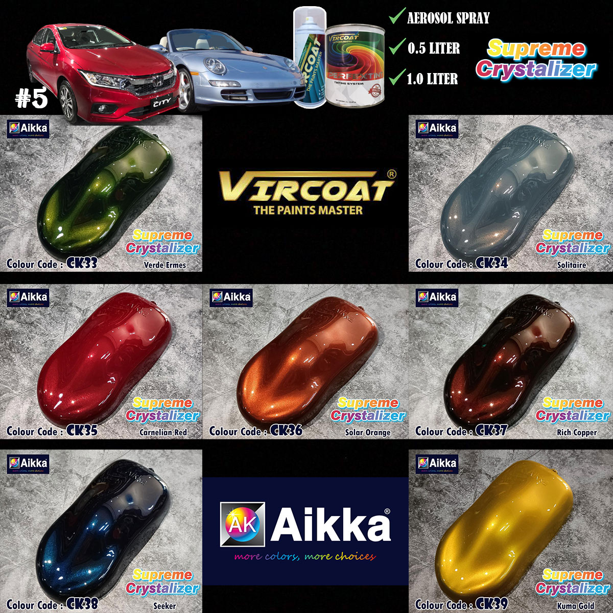 Vircoat Aikka Supreme Crystalizer/Car Body Paint Motor Paint Automotive ...